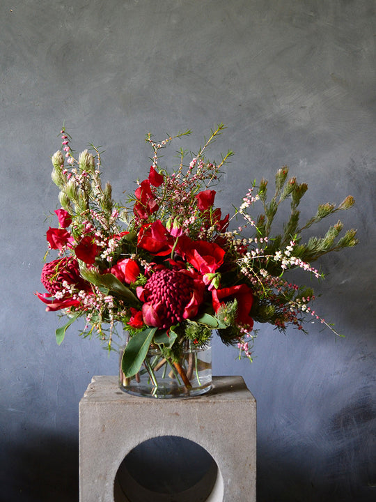 Ruby Red Vase Arrangement – BOTANY